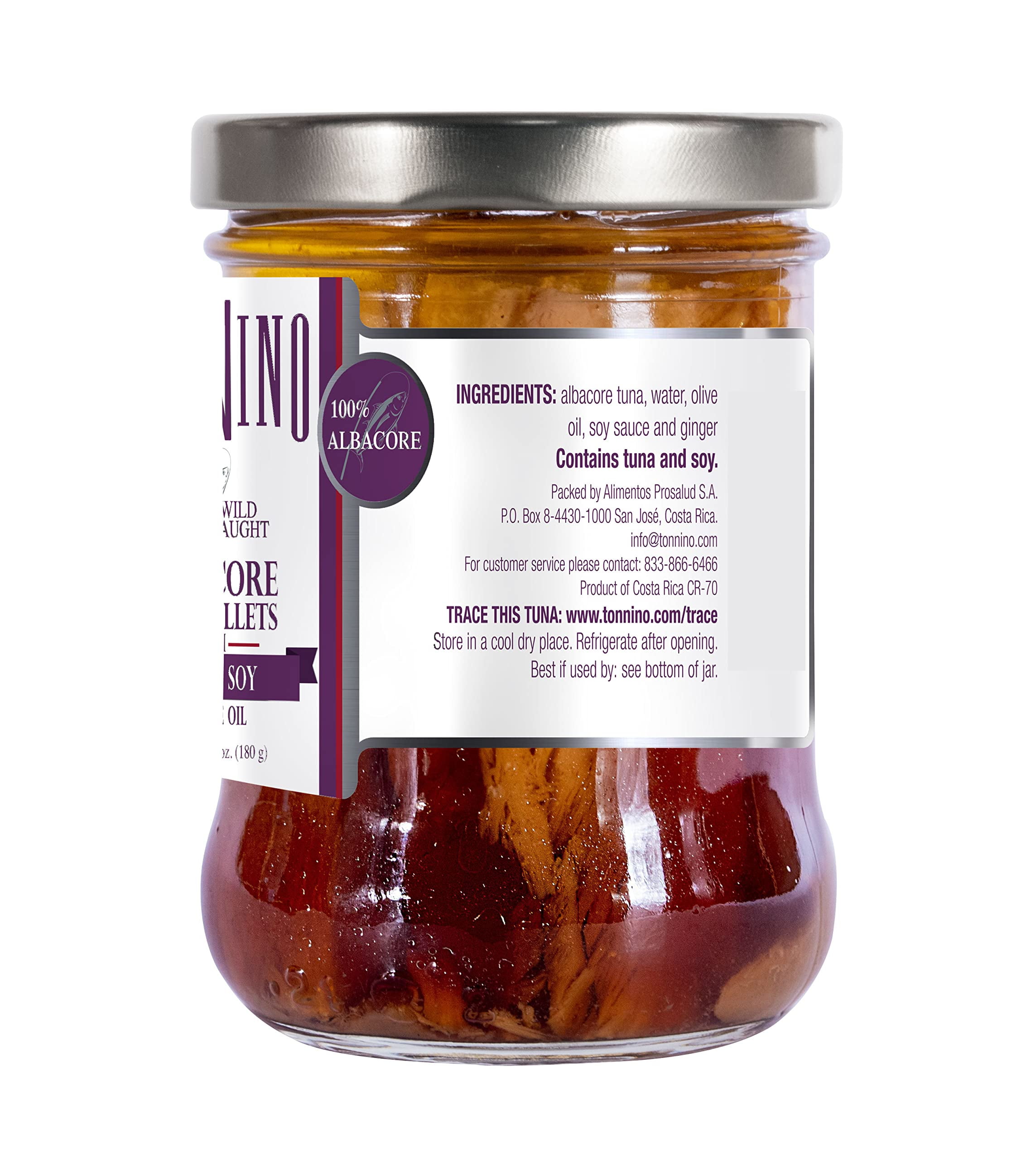 Tonnino Tuna Fillets in Olive Oil with Ginger Soy 6.3 oz (Pack of 6 ...