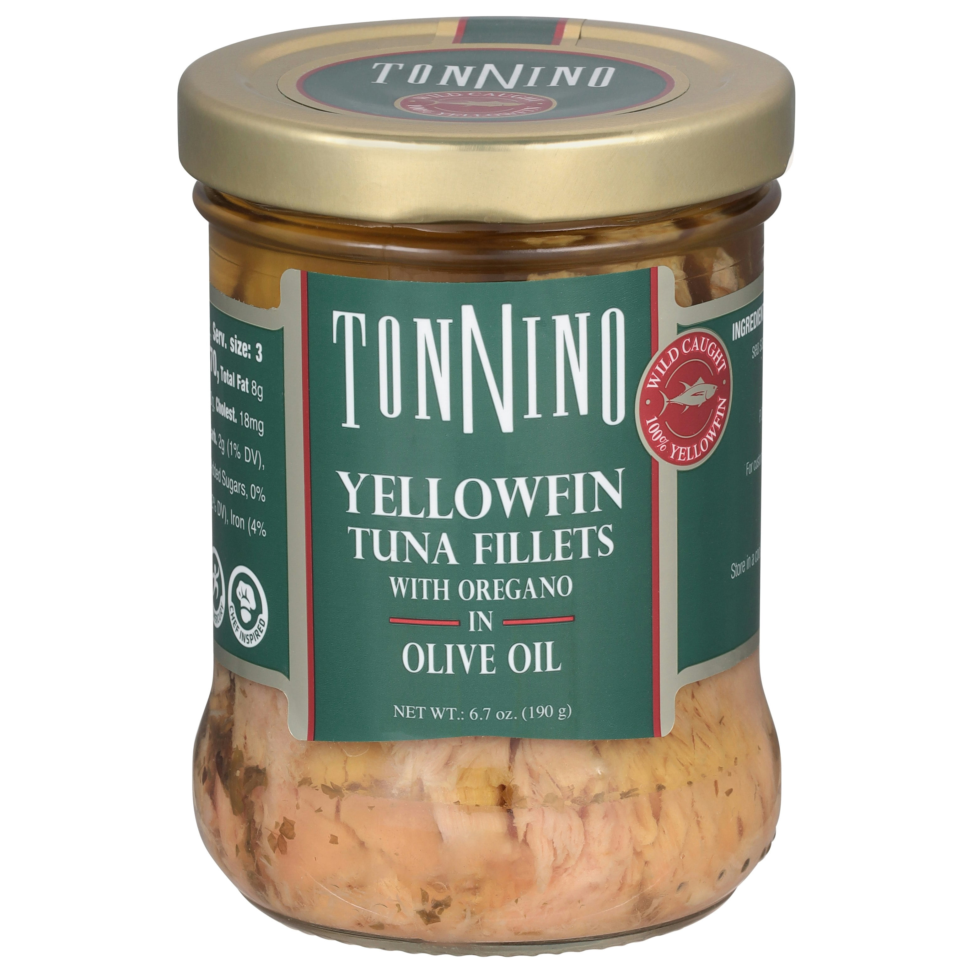 Tonnino Tuna Fillets in Olive Oil with Oregano Fad Free 6.7 oz (Pack of ...