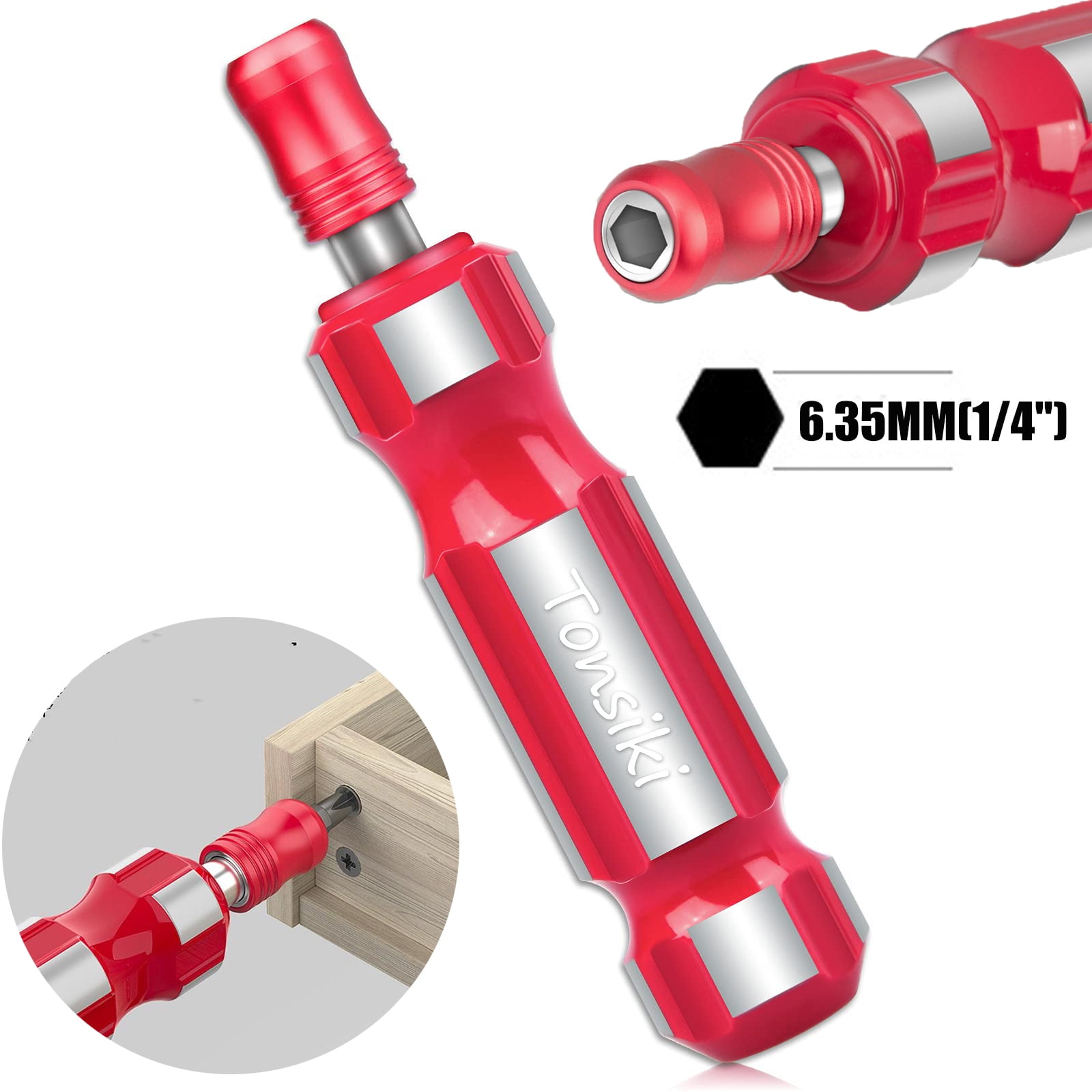 Tonsiki 1/4 inch Magnetic Bit Driver, Screwdriver Handle for Holding ...