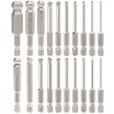 TSV Allen Wrench Drill Bits Set, Magnetic S2 Alloy Steel Hex Bits, 1/4" Hex-Shank, Metric & SAE ...