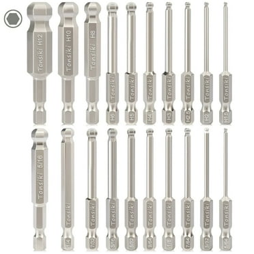 Tonsiki Hex Head Allen Wrench Drill Bit Set 24pcs (Metric&SAE), 1/4” Hex-Shank S2 Steel Allen ...