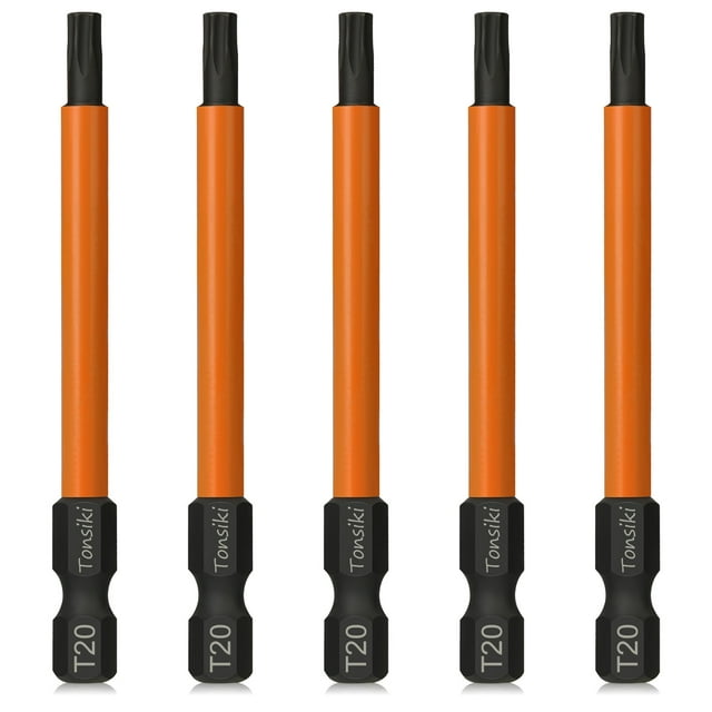 5pcs T20 Torx Security Bit Set, S2 Steel Torx Screwdriver Sets 1/4” Hex ...