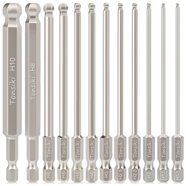 TSV Allen Wrench Drill Bits Set, Magnetic S2 Alloy Steel Hex Bits, 1/4" Hex-Shank, Metric & SAE ...