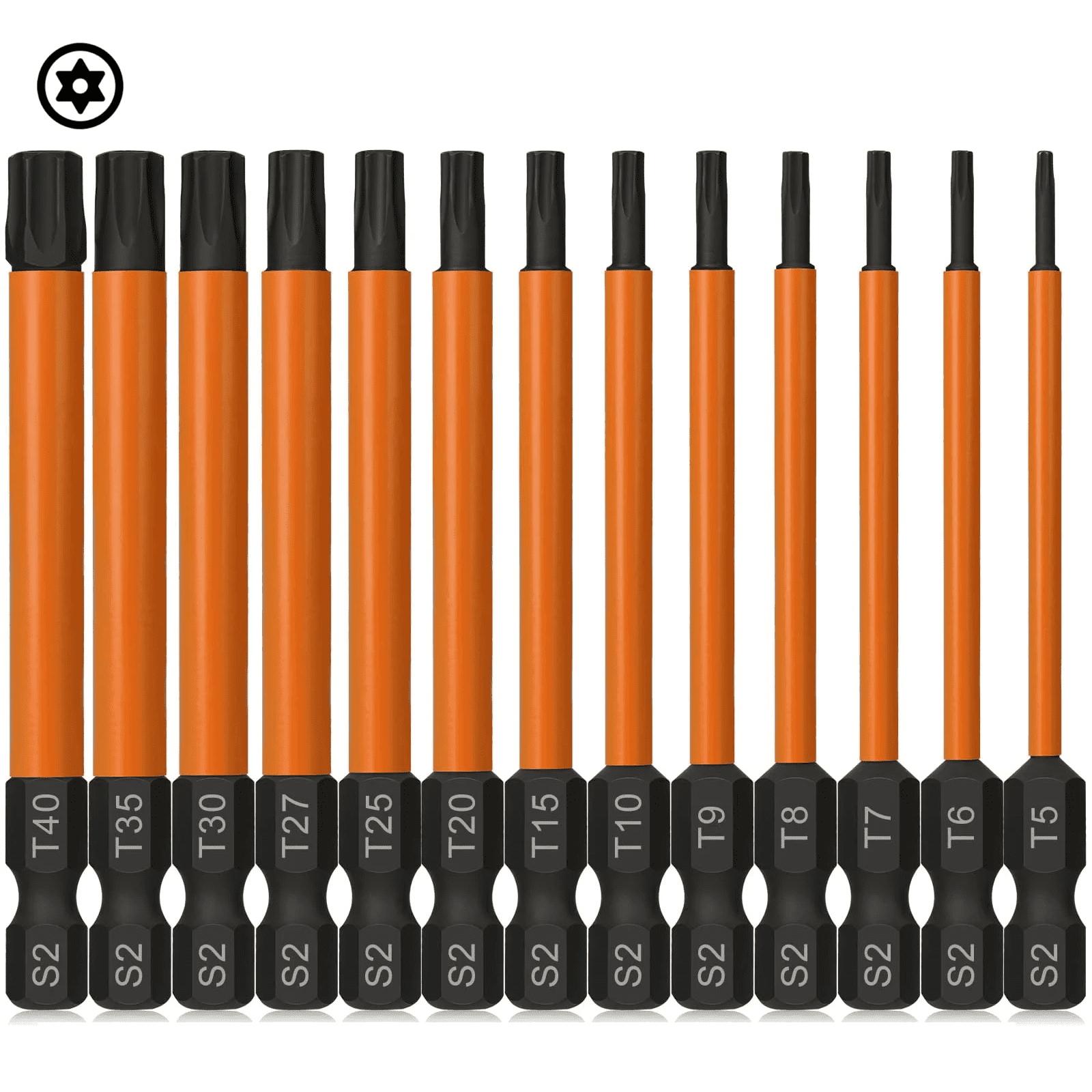 Tonsiki Hex Shank Magnetic Torx Screwdriver Bits for Power Impact ...