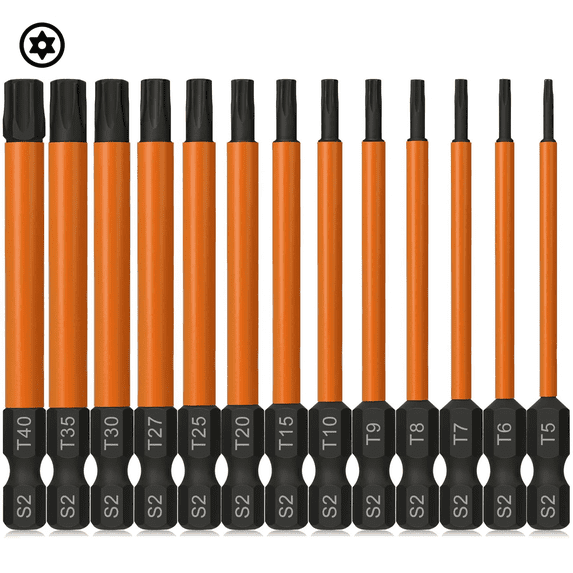 Tonsiki Hex Shank Magnetic Torx Screwdriver Bits for Power Impact ...