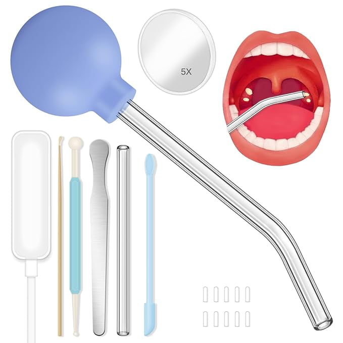Tonsil Stone Removal Kit,9 Pcs Tonsil Stone Remover Vacuum with Light ...