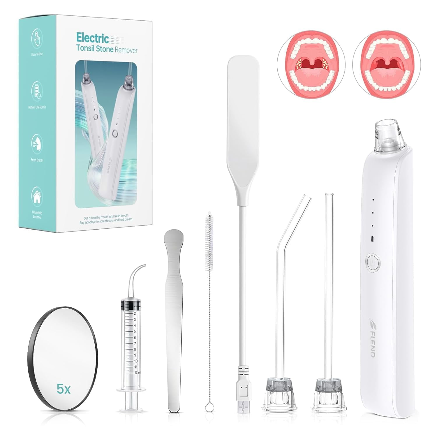 Tonsil Stone Remover, Electric STF9 Tonsil Stone Removal Kits 2 Suction ...