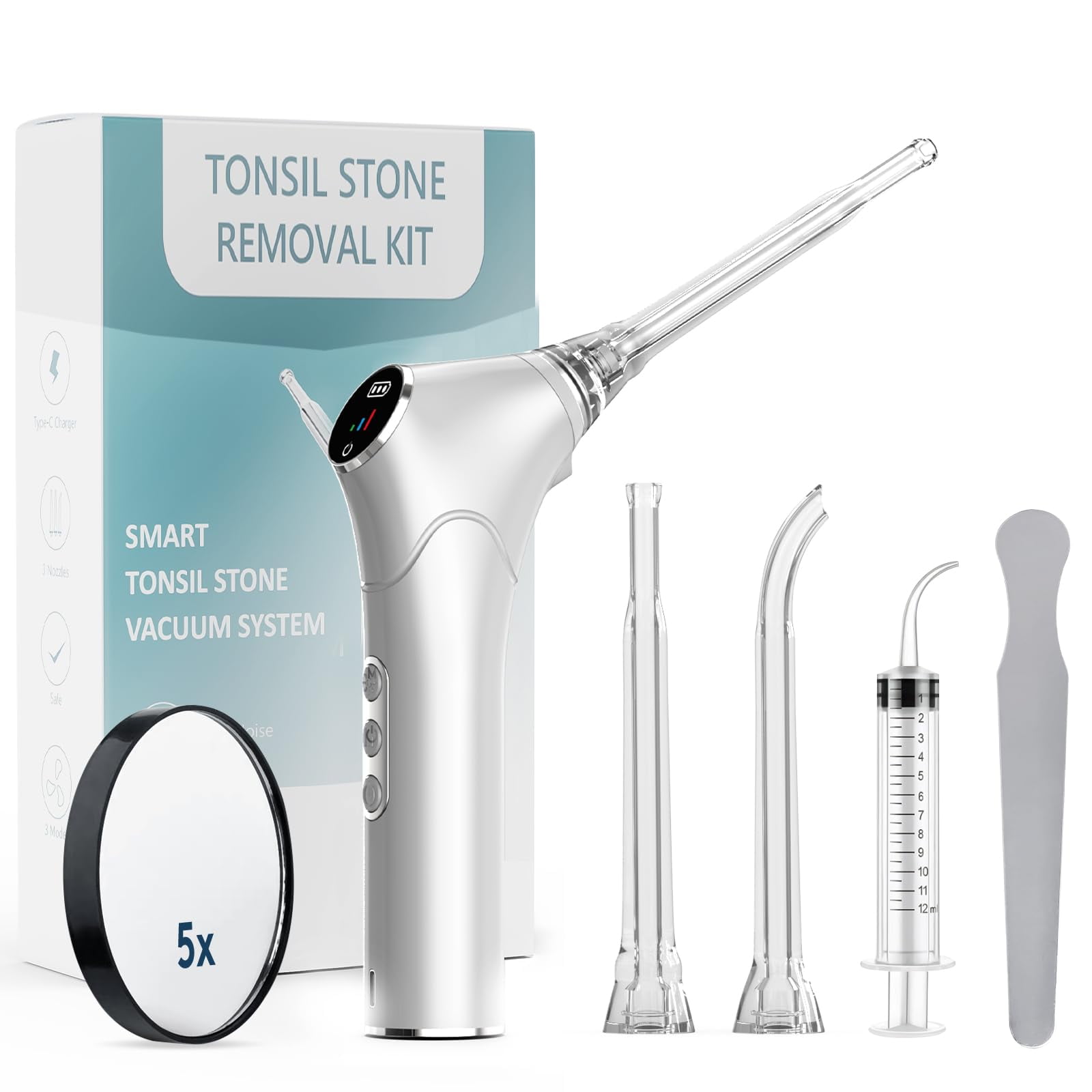 Tonsil Stone Remover Kit MMF7 - Electronic Tonsil Stone with Built-in ...