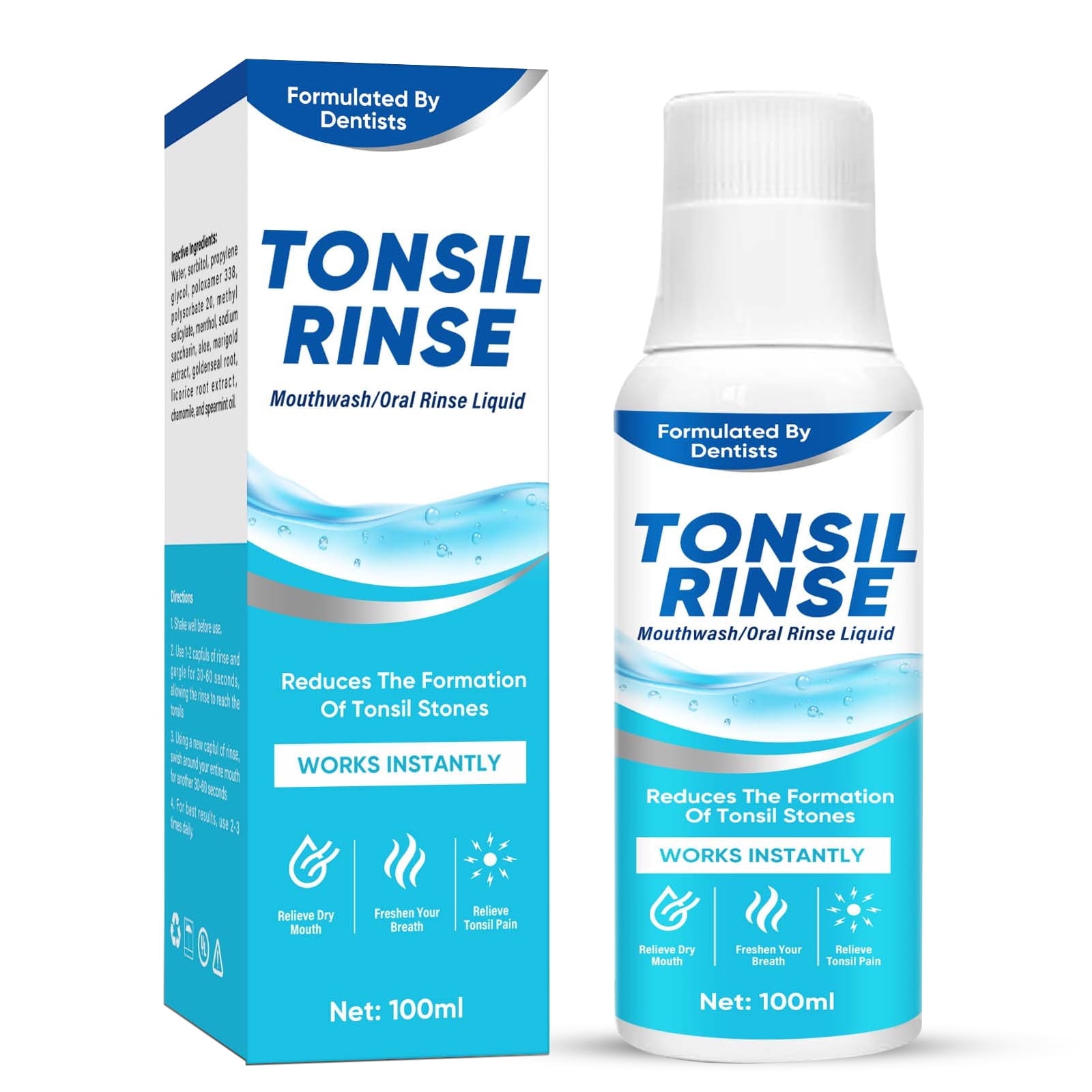 Tonsil Stone Remover, Natural Mint Flavored Mouthwash, Soothes Tonsils ...