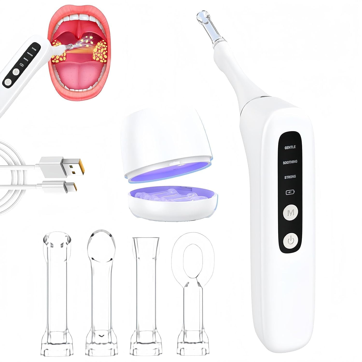 Tonsil Stone Remover - Teeth Plaque Remover with 3 Levels Suction, Oral ...