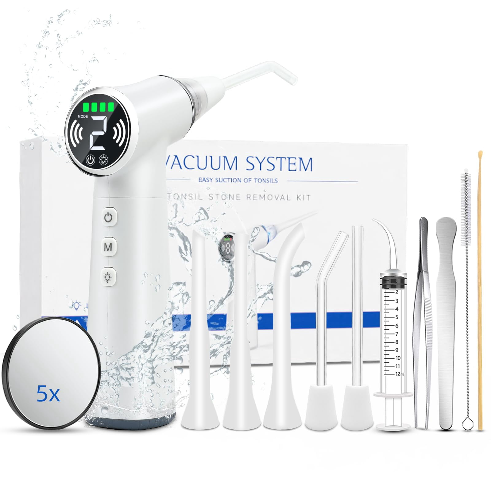 Tonsil Stone Remover Tool MMF7 with Silicone & Glass Probes, 11 in 1 ...