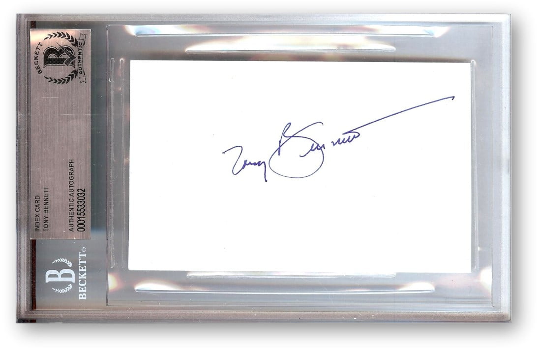 Tony Bennett Signed Autographed Index Card Legendary Singer Songwriter ...