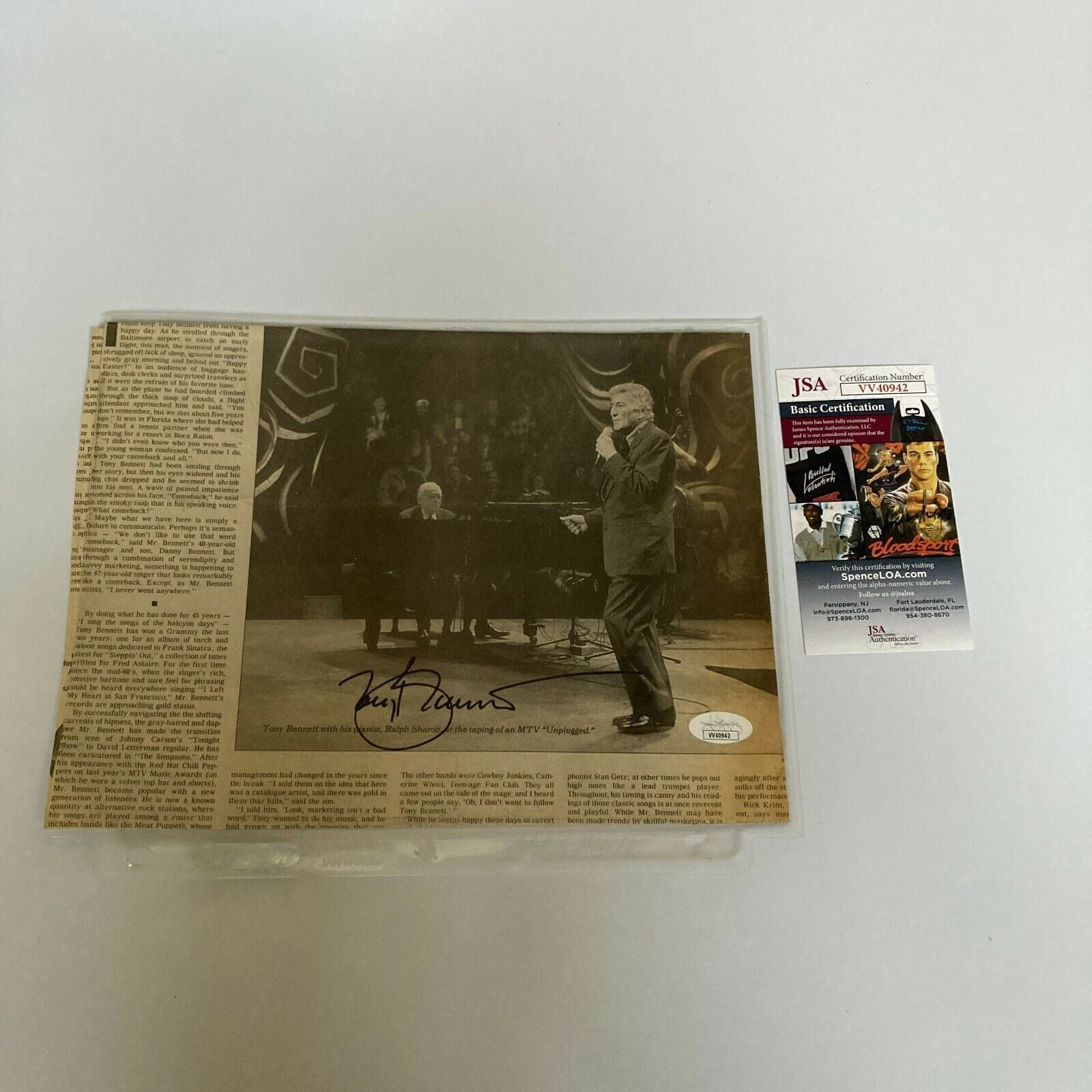 Tony Bennett Signed Autographed Newspaper Photo With JSA COA - Walmart.com