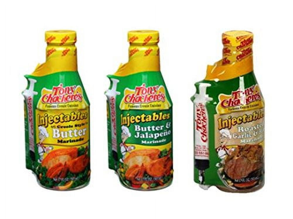 Tony Chachere Injectable Marinade Variety Pack, Butter Jalapeno and ...