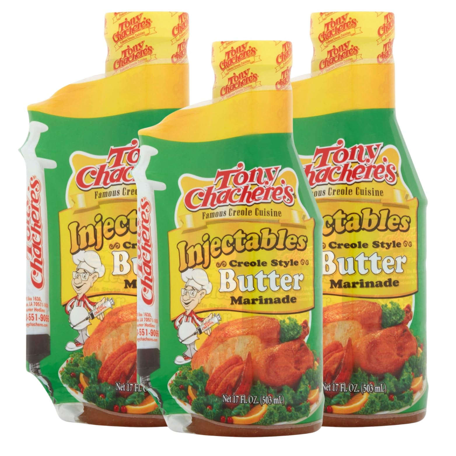 Tony Chachere's Butter with STF9 Injector, 17 Fl Oz (Pack of 3 ...