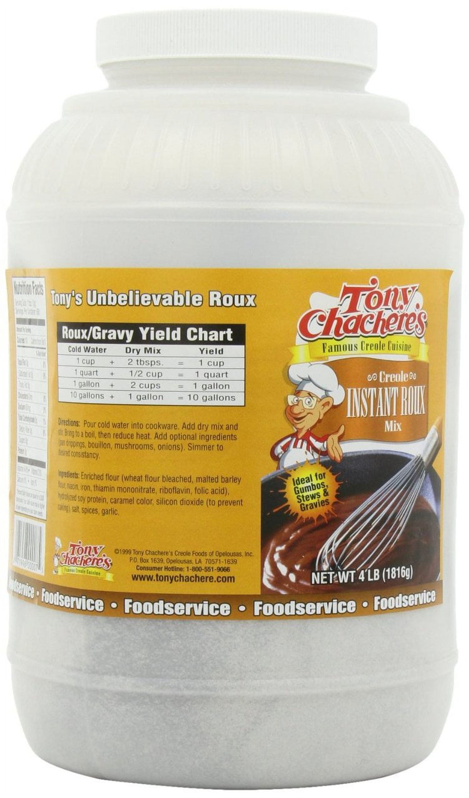 Tony Chachere's Creole Foods, Instant Dry Roux Mix 4 lb (4 count ...