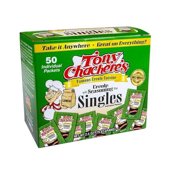 Tony Chachere's Creole Seasoning 05 oz. Packets, 50 Count - Walmart.com
