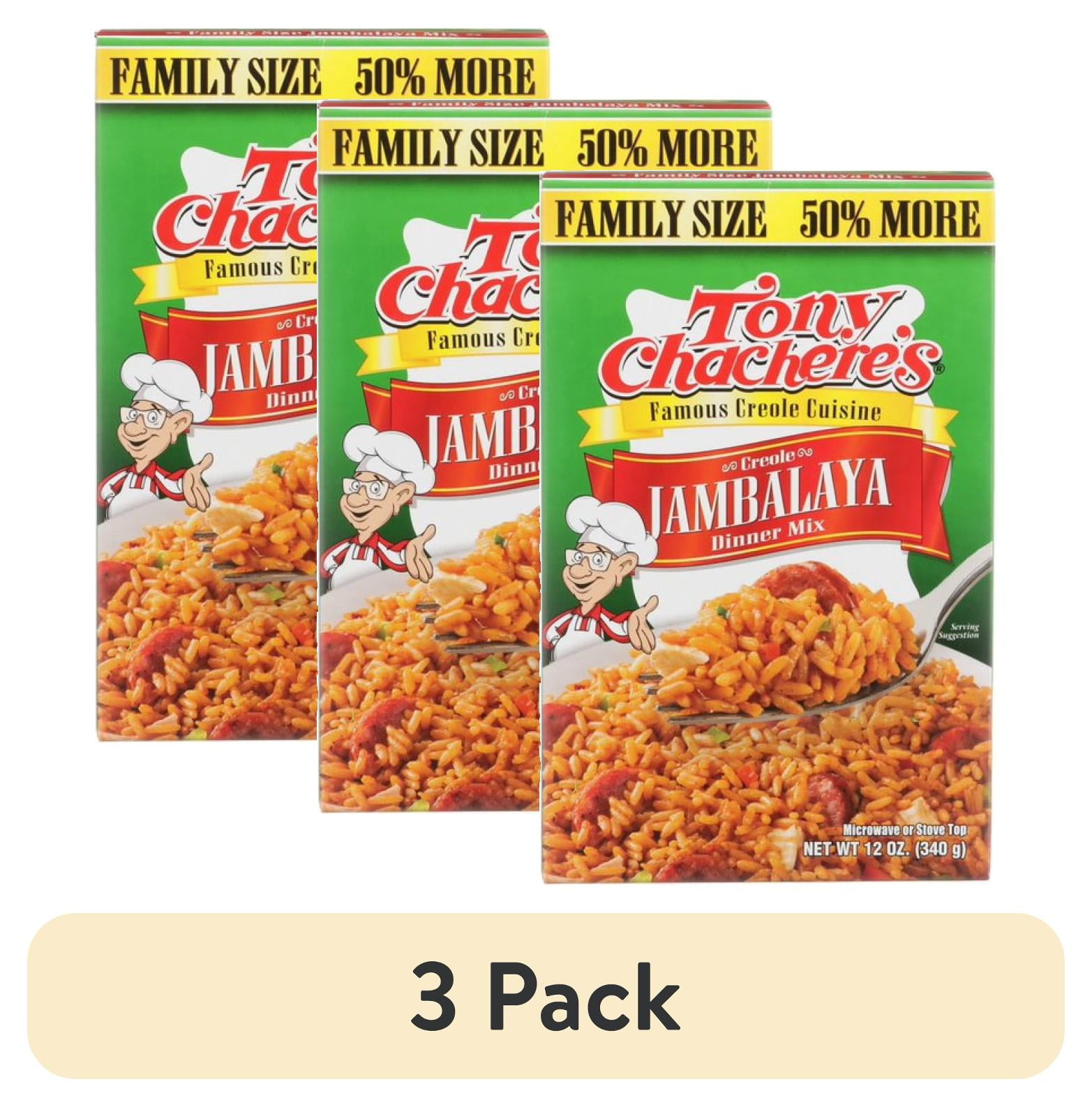(3 pack) Tony Chachere's Cajun Jambalaya Family Size Rice Dinner Mix ...