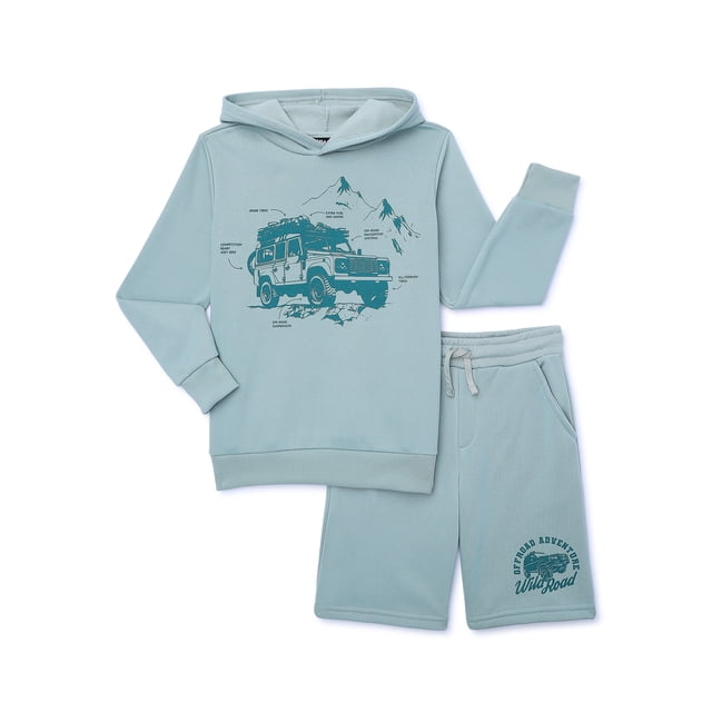 Tony Hawk Boys Fleece Hoodie and Shorts, 2-Piece Outfit Set, Sizes 4-12 ...