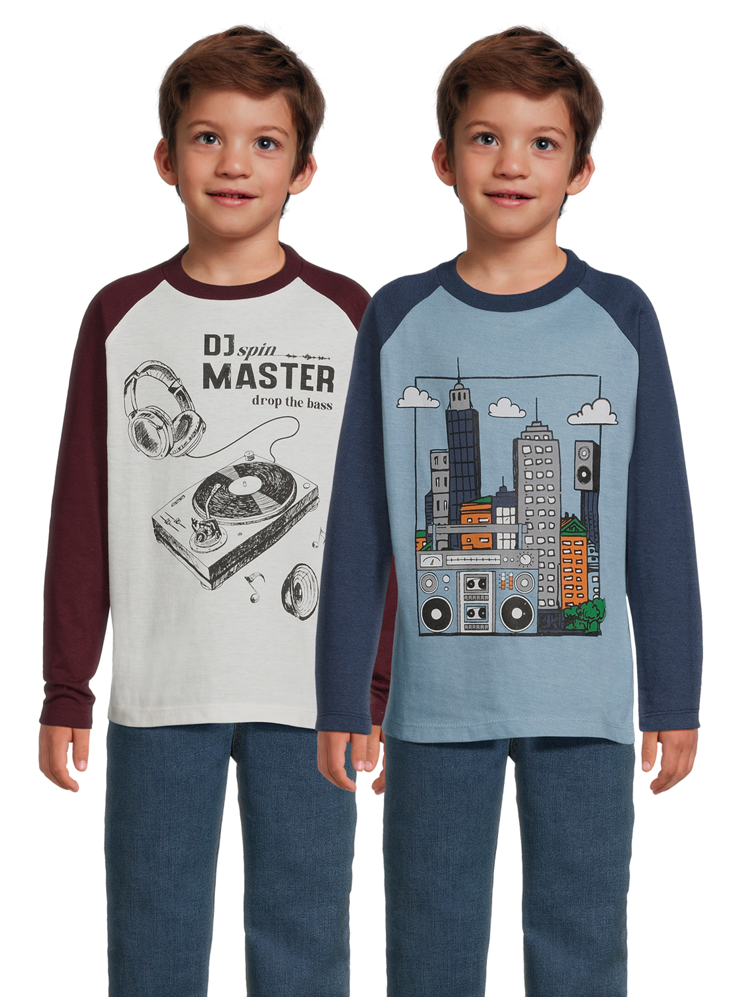 Tony Hawk Boys Long Sleeve Graphic T-Shirts, 2-Pack, Sizes 4-16 ...