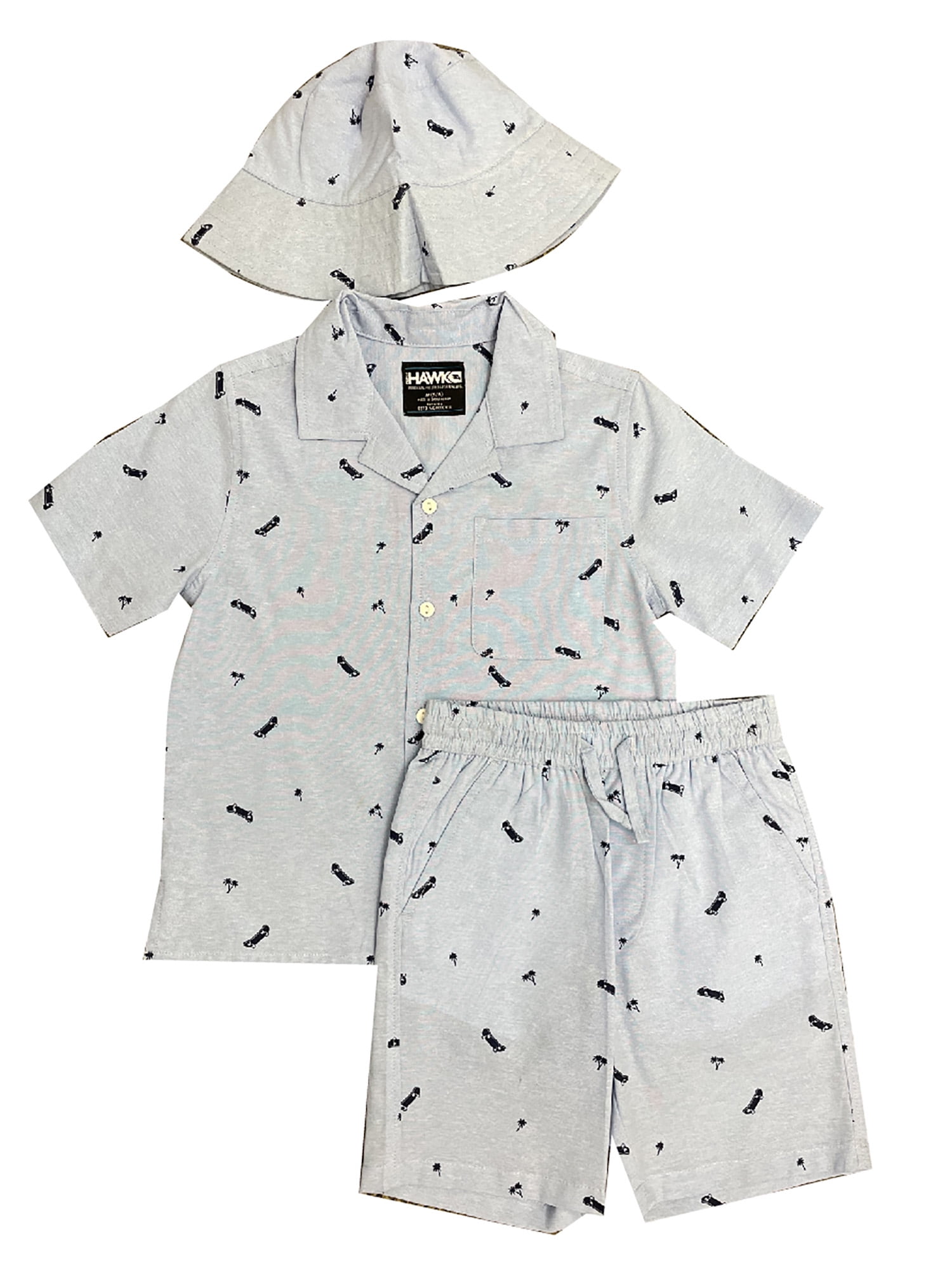 Tony Hawk Boys 3-Piece Vacation Outfit - Sizes 4-12 - Button Down ...