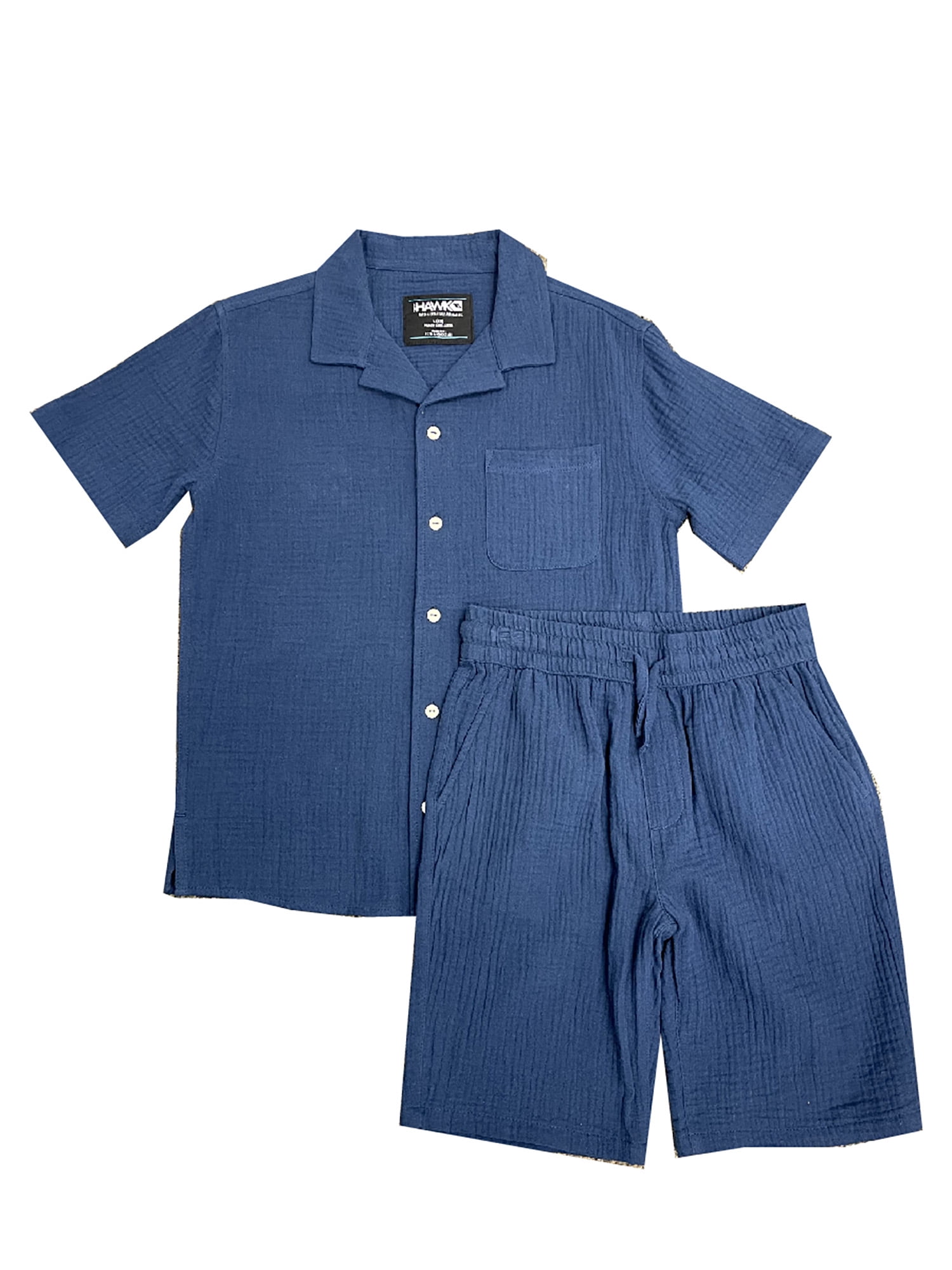 Tony Hawk Boys Short Sleeve Gauze Button-Down Shirt and Shorts, 2-Piece ...