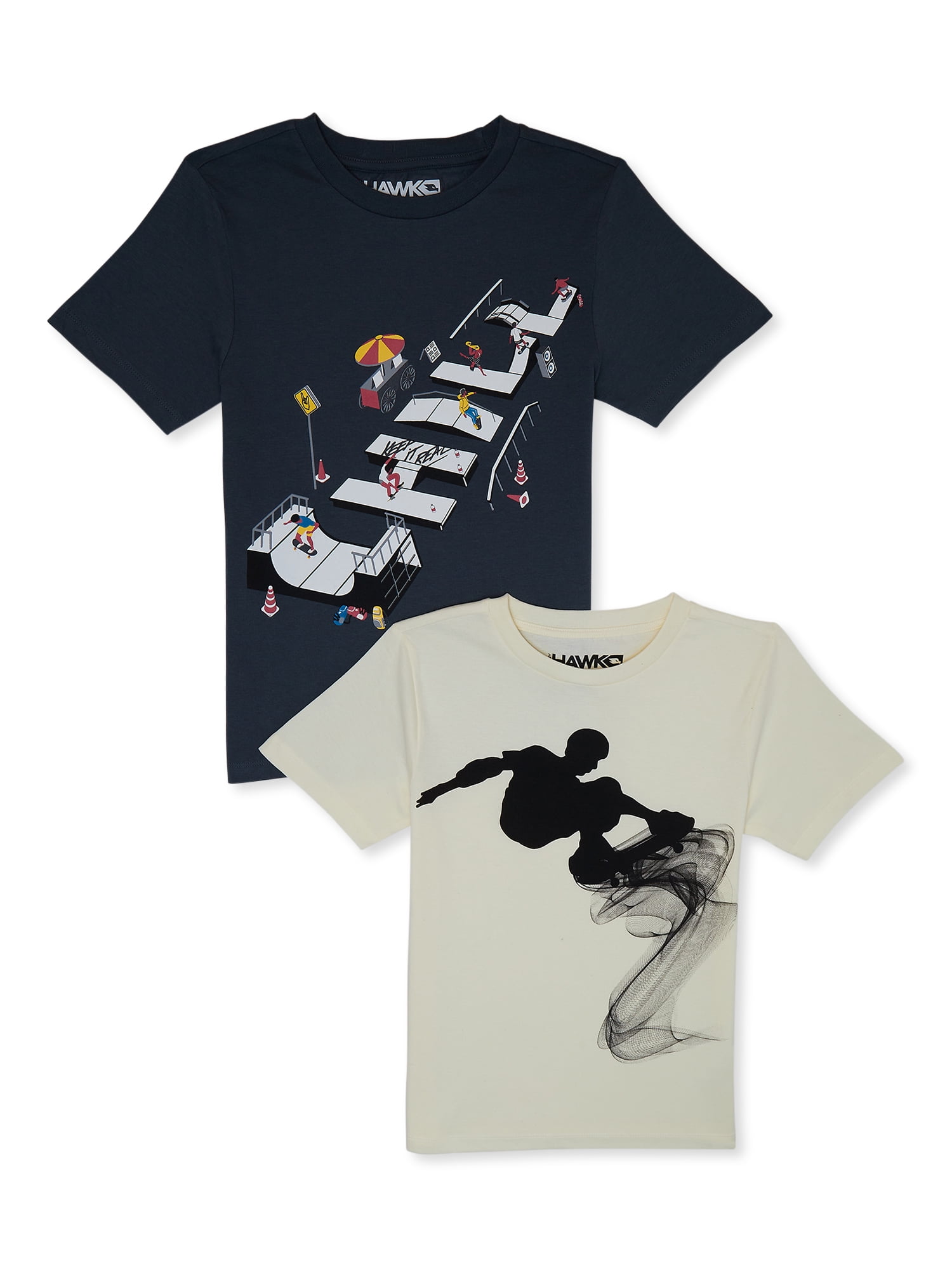 Tony Hawk Boys Graphic T-Shirts 2 Pack, Sizes 4-16, Breathable Fashion ...