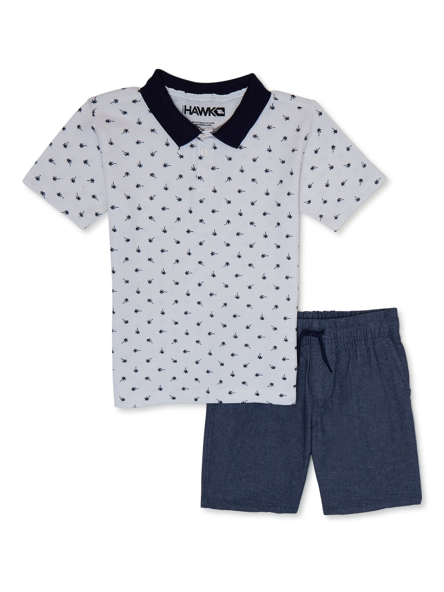 Tony Hawk Boys Short Sleeve Polo and Pull-on Short, 2 Piece Outfit Set ...