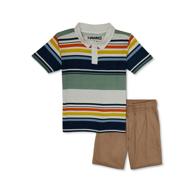 Tony Hawk Boys Short Sleeve Polo and Pull-on Short, 2 Piece Outfit Set ...
