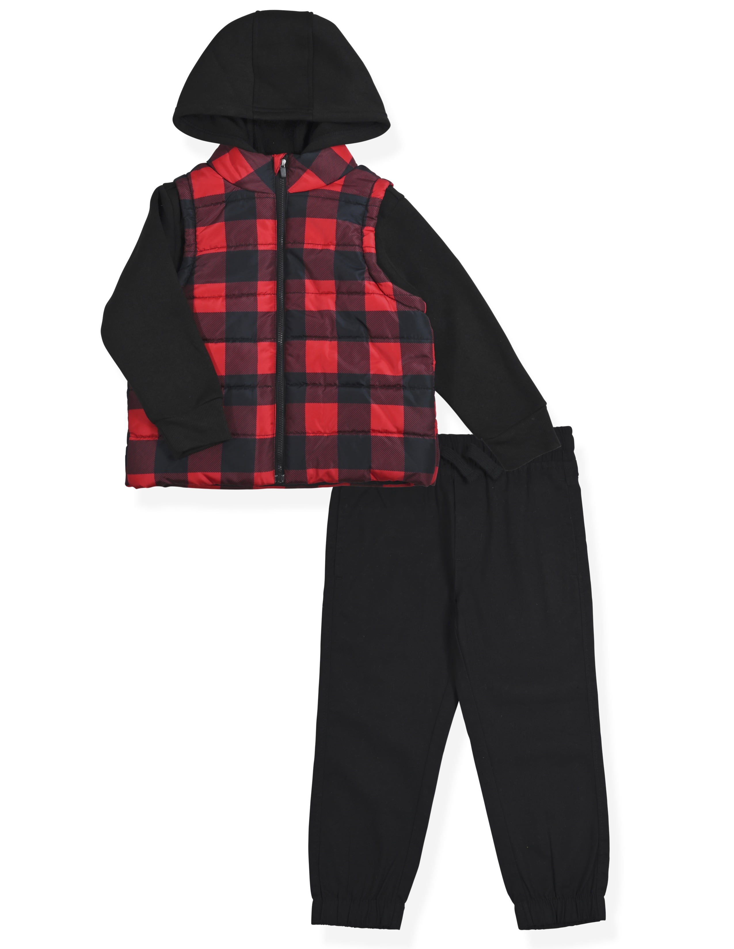 Tony Hawk Boys Twofer Puffer Vest Hoodie and Jogger, 2 Piece Outfit Set ...