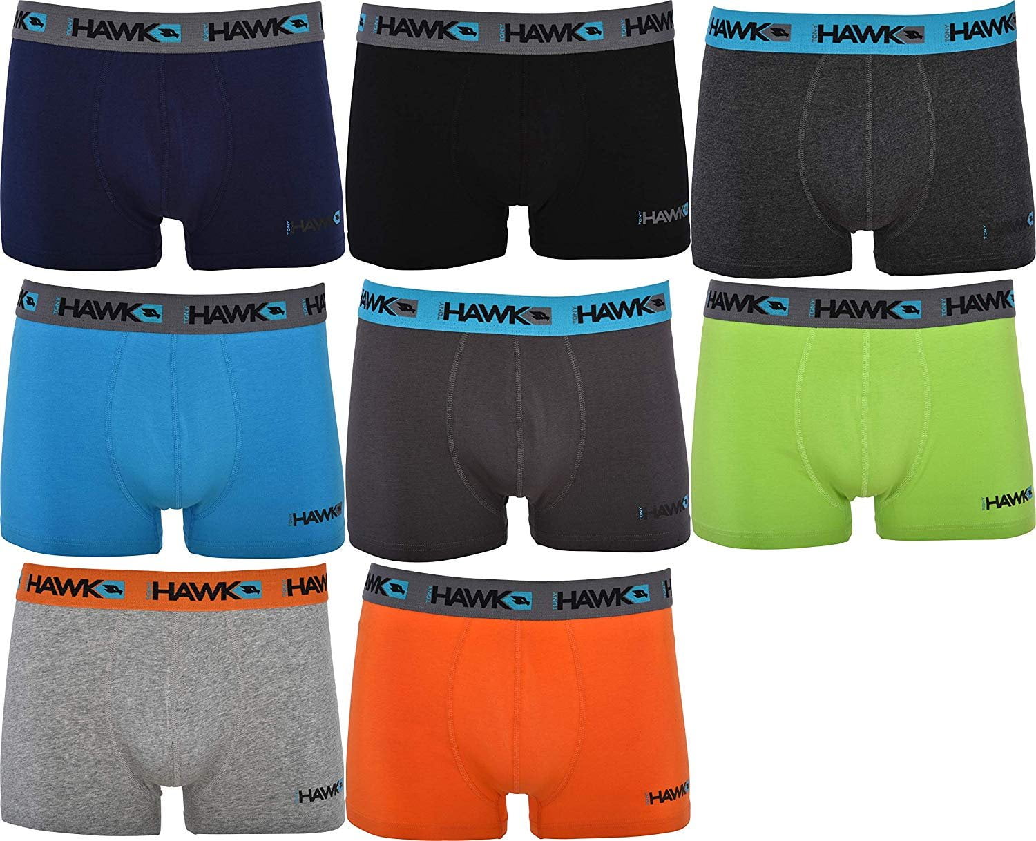Tony Hawk Men's Boxer Briefs 8-PK Short Leg Trunk Athletic Cotton ...