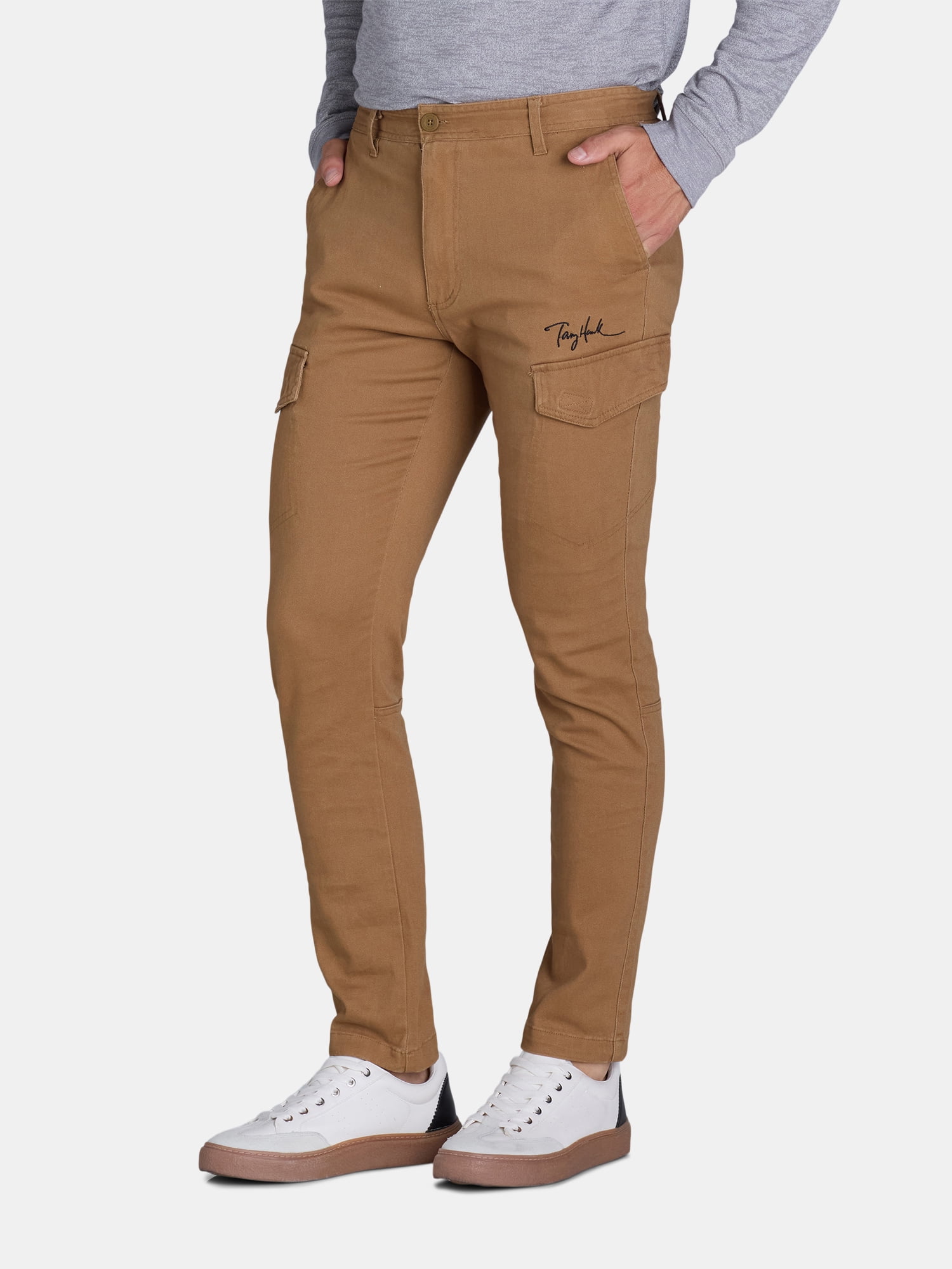 Tony Hawk Men's Stretch Twill Cargo Pants, 30” Inseam, Waist Sizes 30 ...
