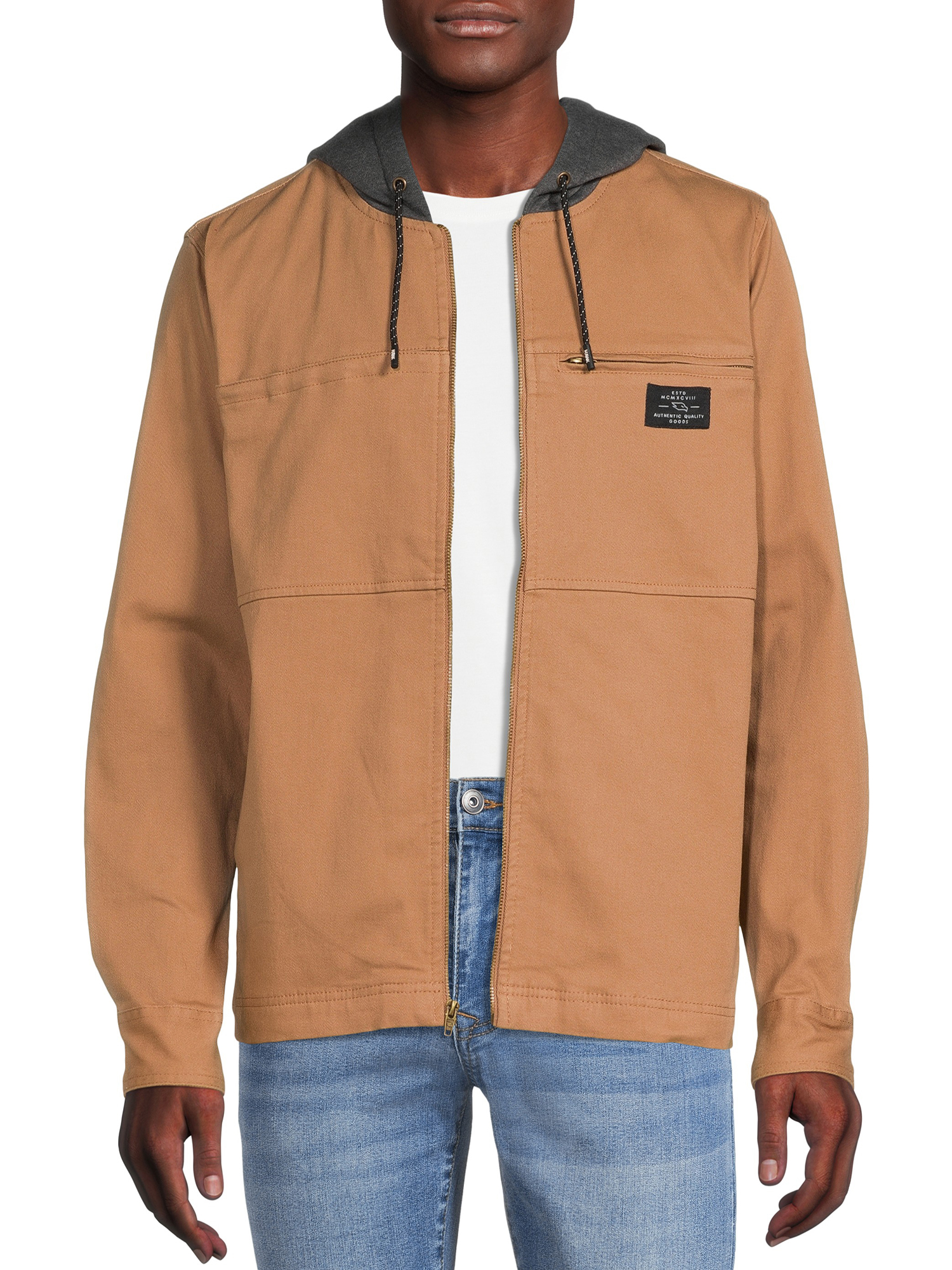 Tony Hawk Men's Stretch Twill Hooded Shacket - Walmart.com