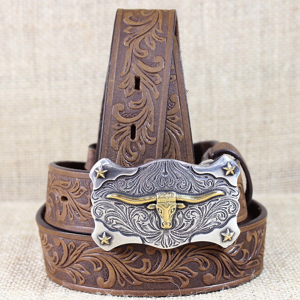 Tony Lama Little Texas Tooled Buckle - Accessories Belt Kids - C60119 ...