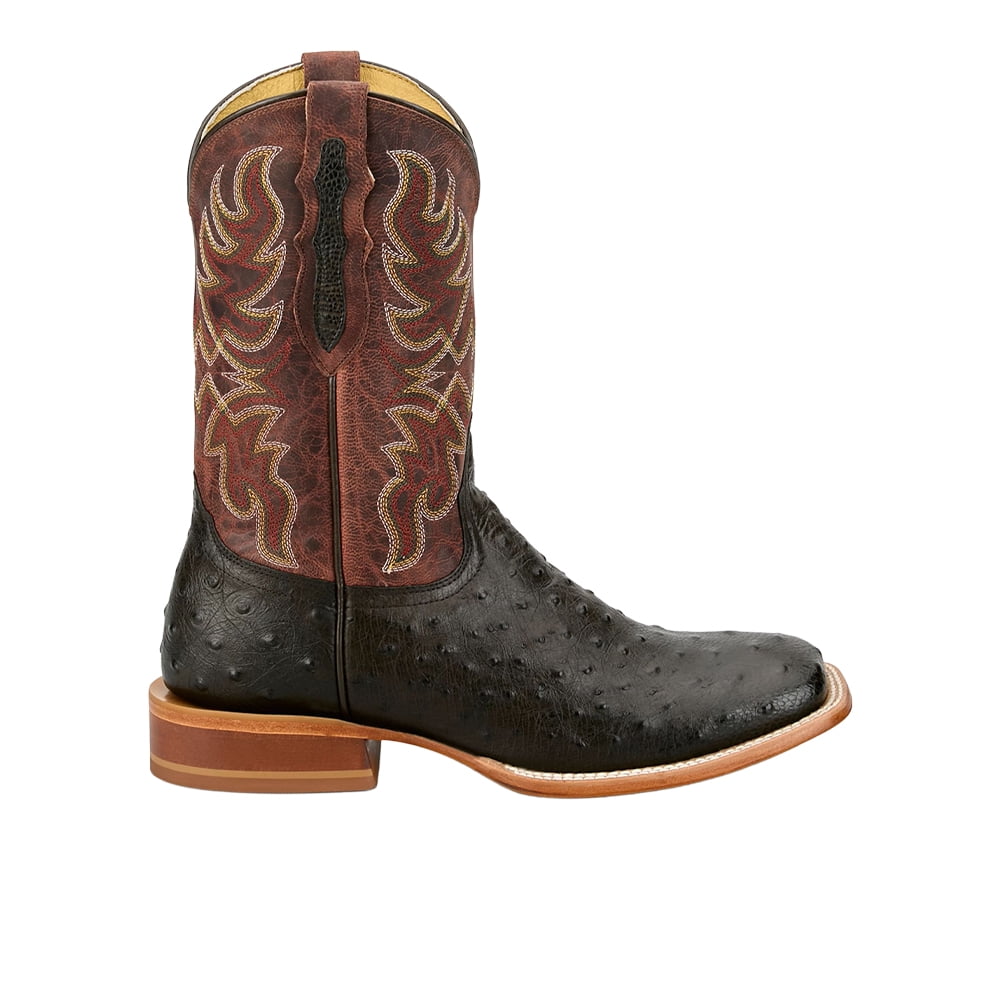Tony Lama Mens Blaine 11 Inch Ostrich Square Toe Cowboy Mid Calf Boots ...