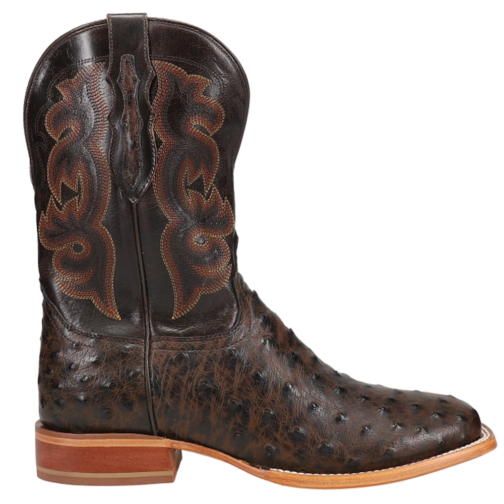 Tony Lama Mens Quaid 11 Inch Full Quill Ostrich Embroidered Square Toe Pull - Walmart.com