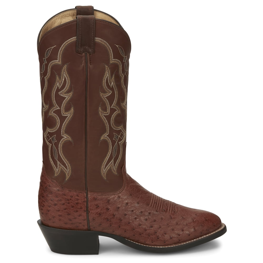 Tony Lama Mens Tiberius 13 Inch Smooth Ostrich Round Toe Cowboy Mid ...
