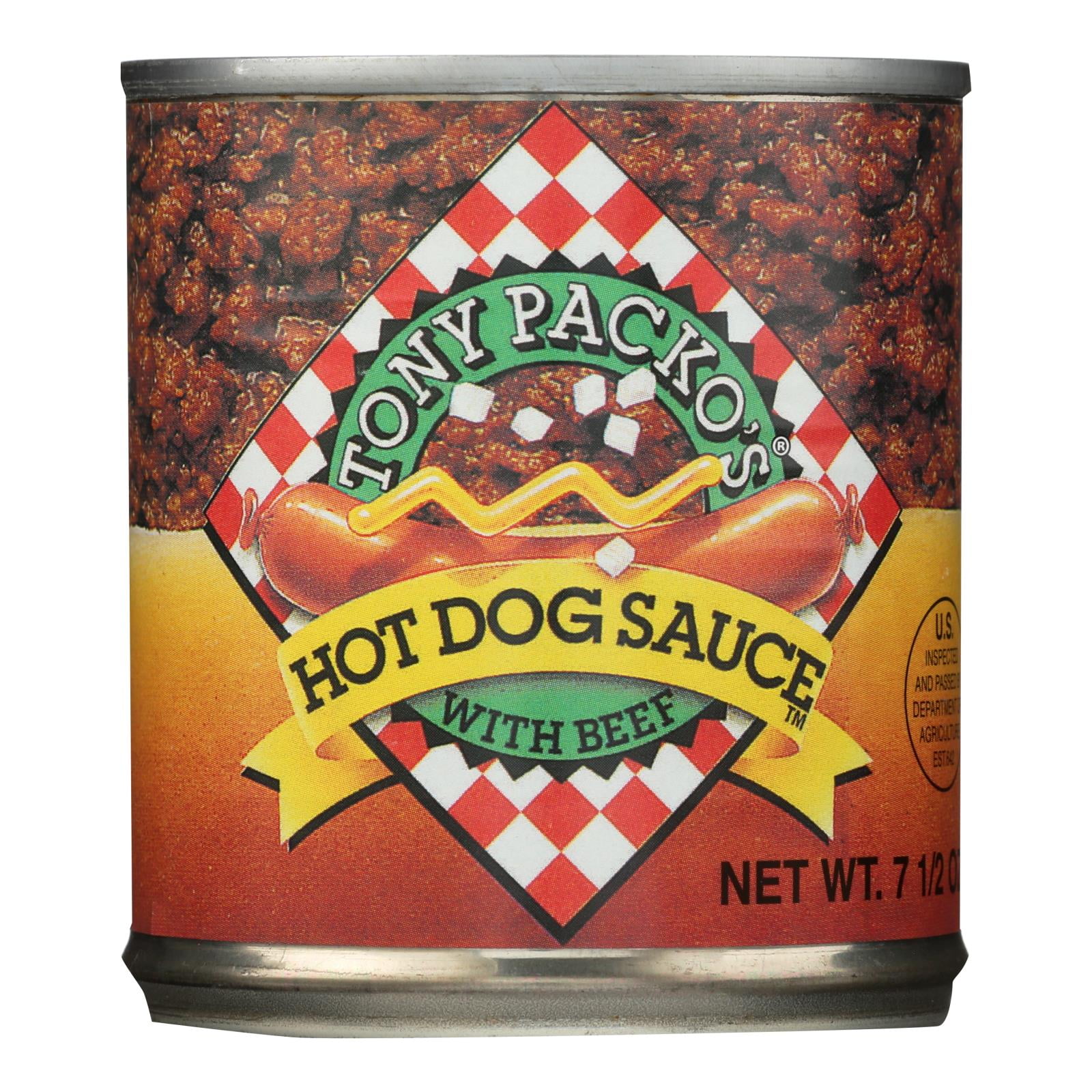 Tony Packo's Hot Dog Meat Chili Sauce with Beef & Chili Pepper - Case ...
