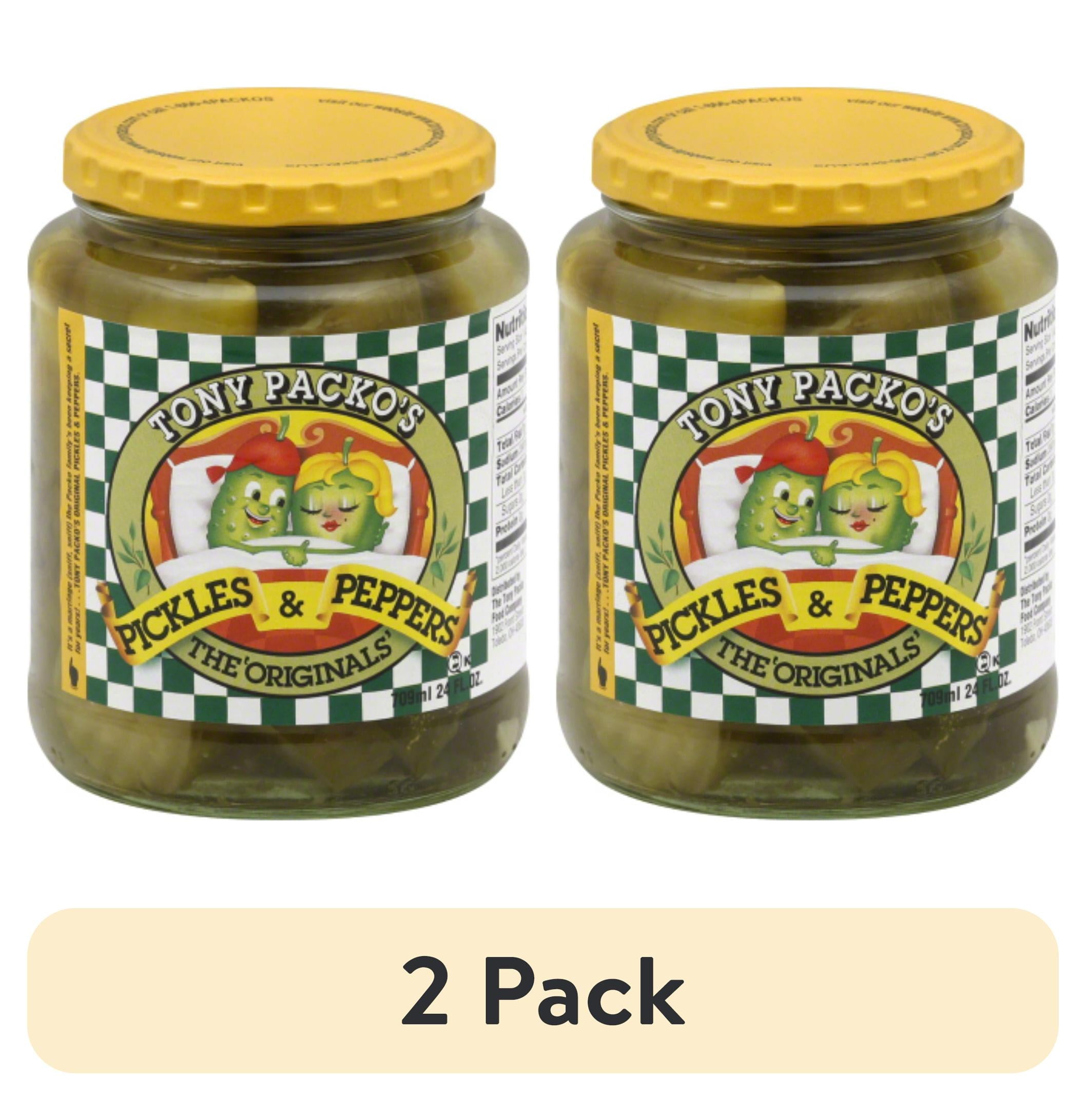 (2 pack) Tony Packo's, Pickles and Peppers, 24 oz Glass Jar, Serving ...
