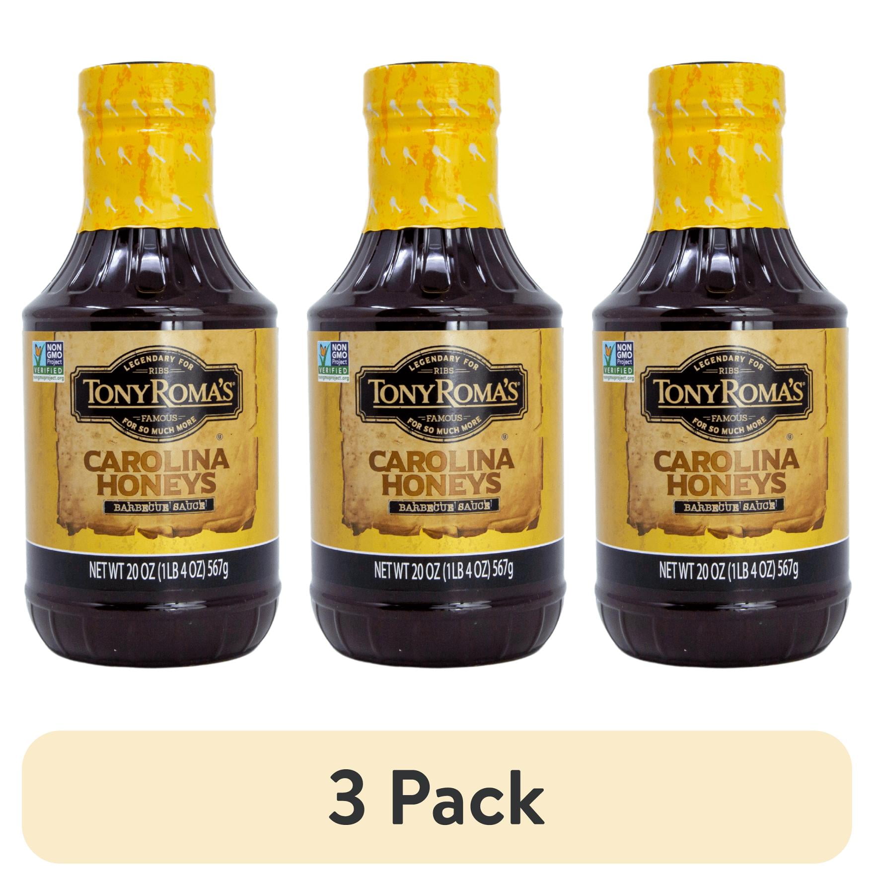 (3 pack) Tony Roma's Carolina Honeys Barbeque Sauce Net Wt. 20oz ...