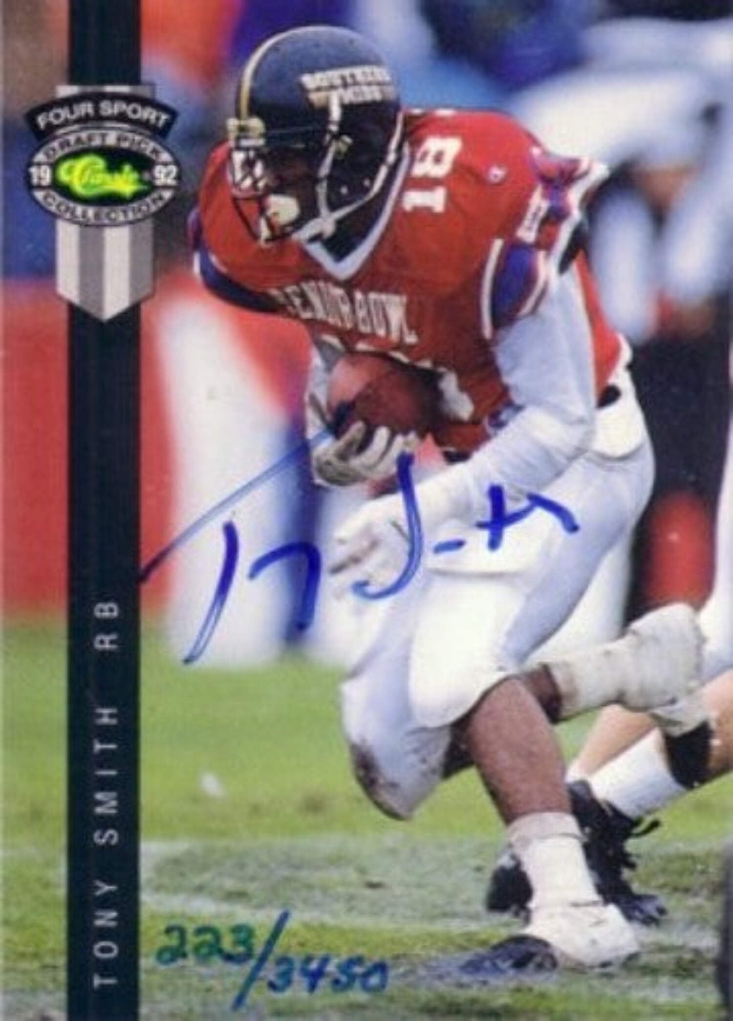 Tony Smith certified autograph Southern Miss 1992 Classic 4-Sport card ...