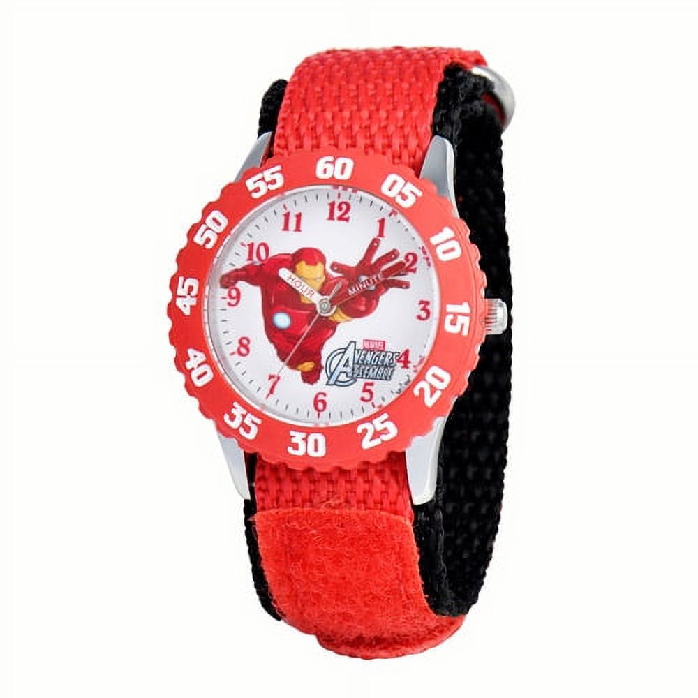 Tony Stark Boys' Stainless Steel Time Teacher Red Bezel Watch, Red ...