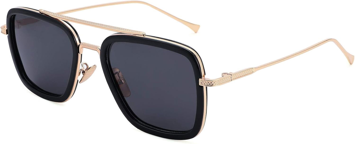 Tony Stark Polarized Sunglasses for Men u2013 Women Vintage Aviator ...