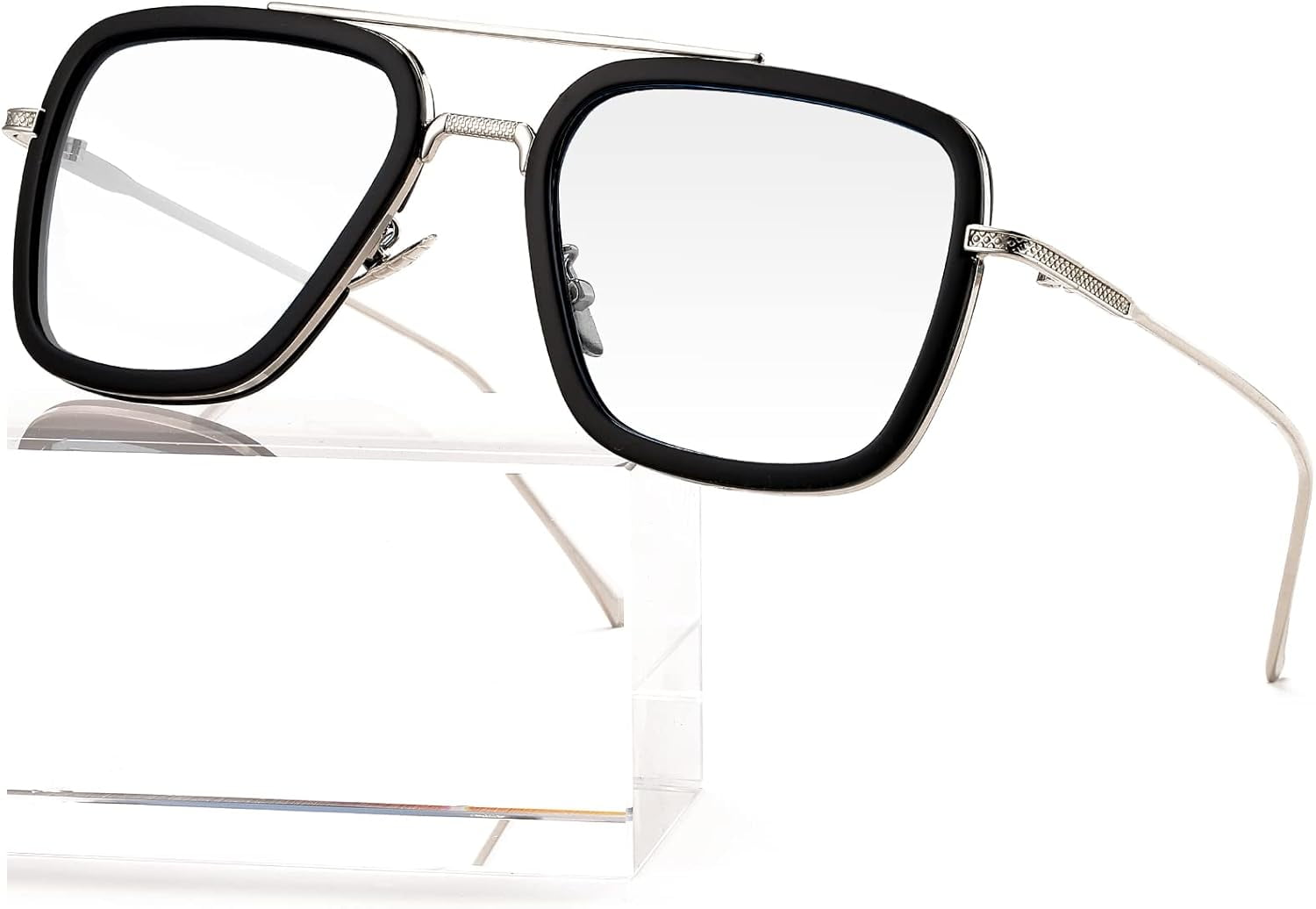 Tony Stark Sunglasses Vintage Square Metal Frame Eyeglasses for Men ...