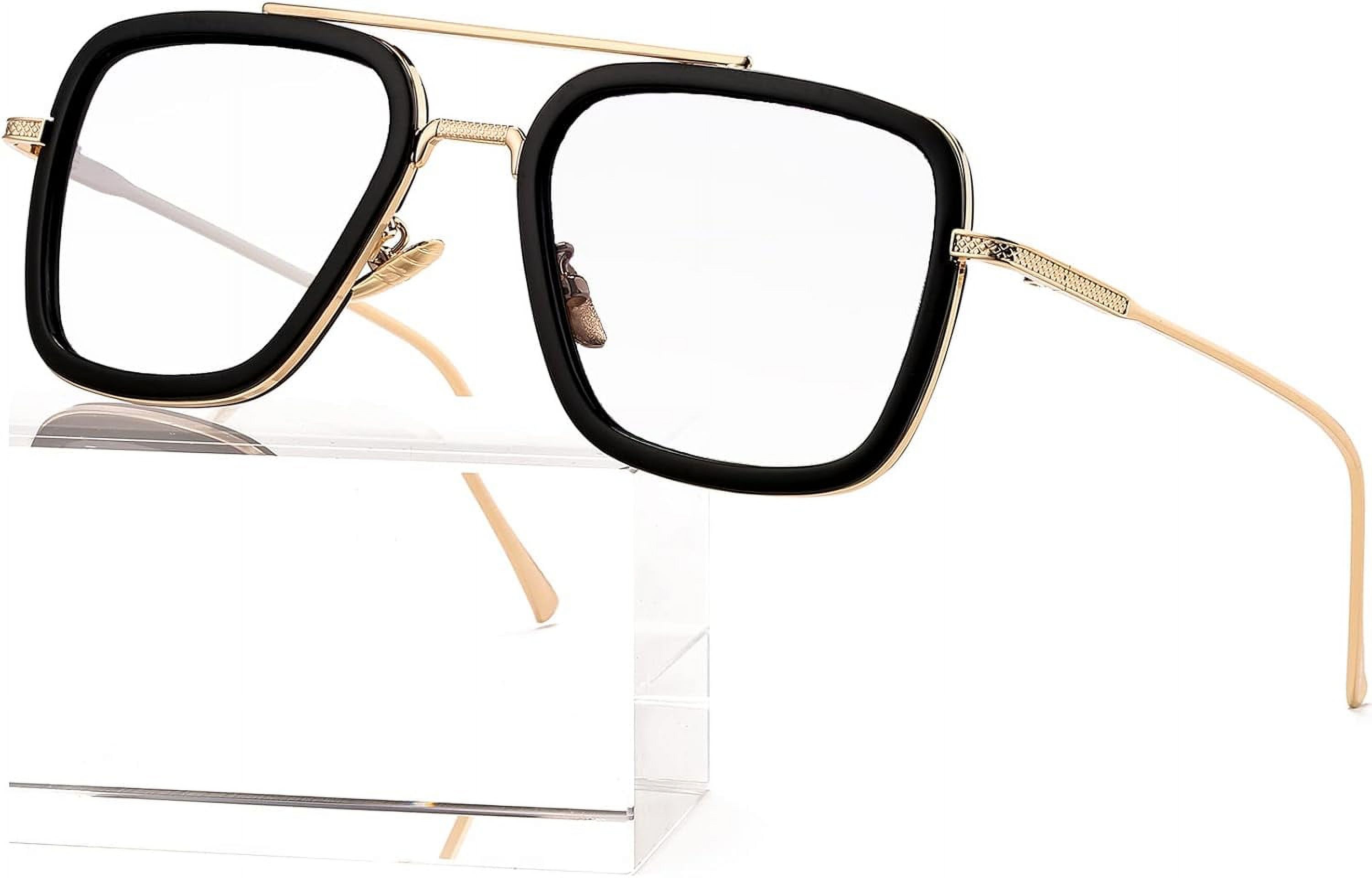 Tony Stark Sunglasses Vintage Square Metal Frame Eyeglasses for Men ...