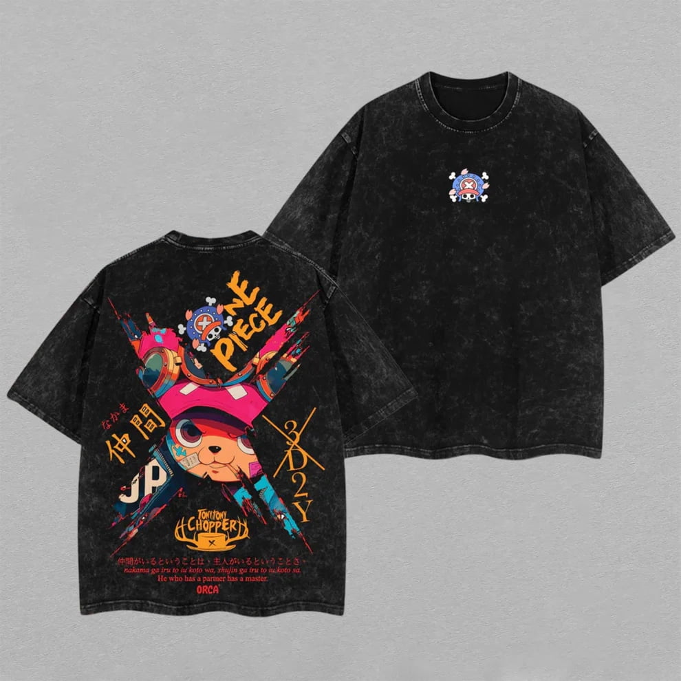 Tony Tony Chopper One Piece 3D2Y | Double-Sided Retro Vintage Washed T ...