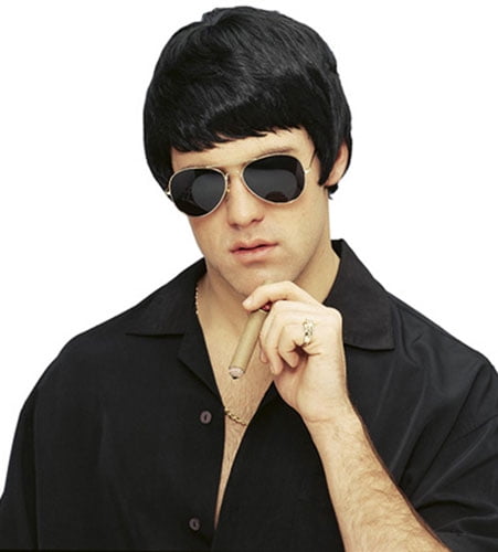 Tony Wise Guy Black Mob Boss Costume Wig - Walmart.com