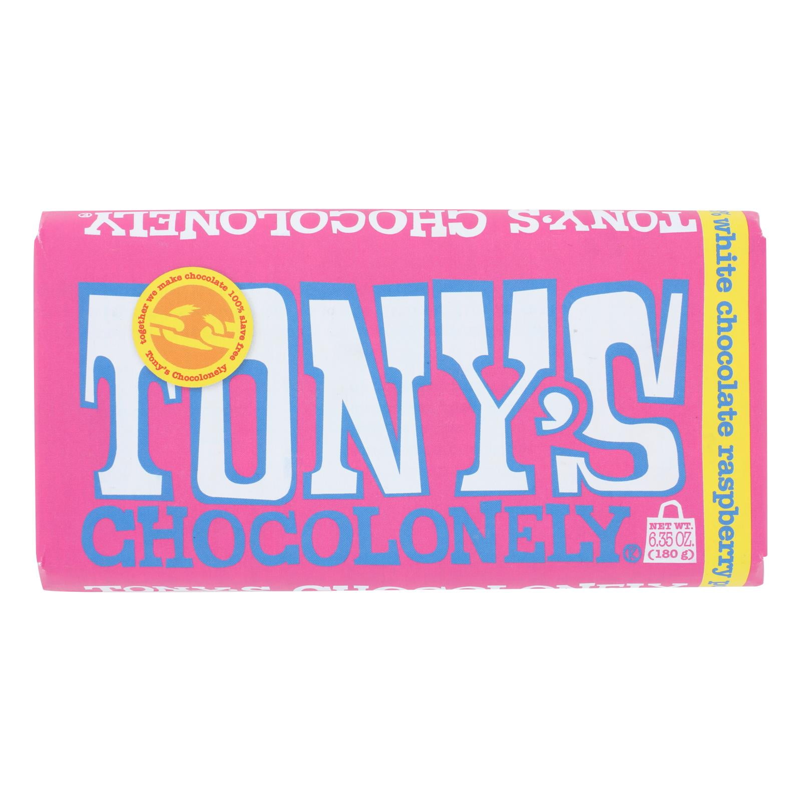 Tony's Chocolonely - Bar White Chocolate Raspberry Pop - Case Of 15 - 6 ...