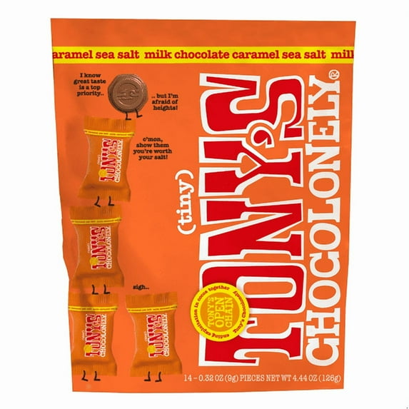 Tony's Chocolonely Caramel Sea Salt Milk Chocolate Tiny 14 - 0.32 oz ...