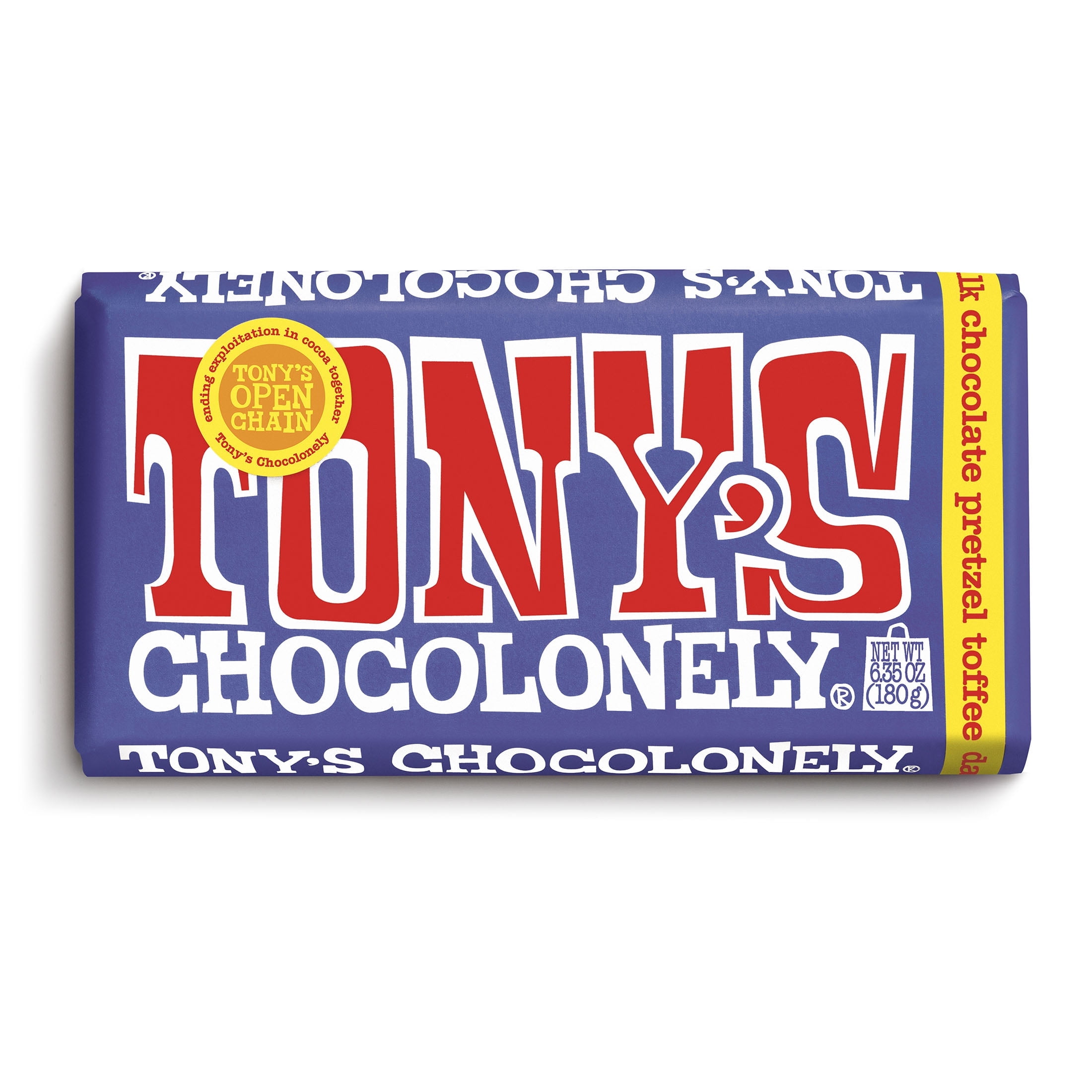 Tony's Chocolonely Dark Milk Chocolate Bar with Pretzel and Toffee,PAK ...